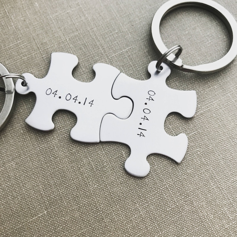 Puzzle Keychain - Etsy