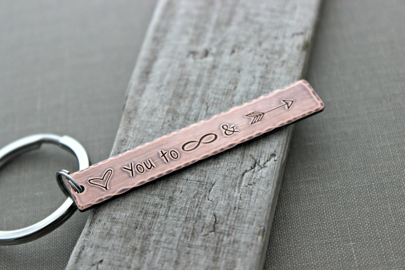 Love You to Infinity and Beyond Keychain - Copper or Silver Aluminum ...