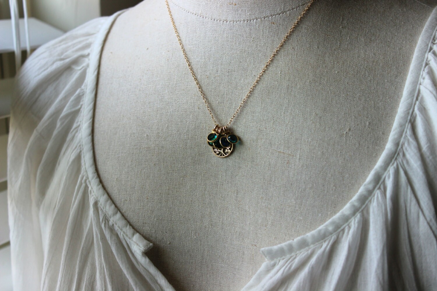 Bronze Family Tree Necklace With 14k Gold Filled Chain and - Etsy