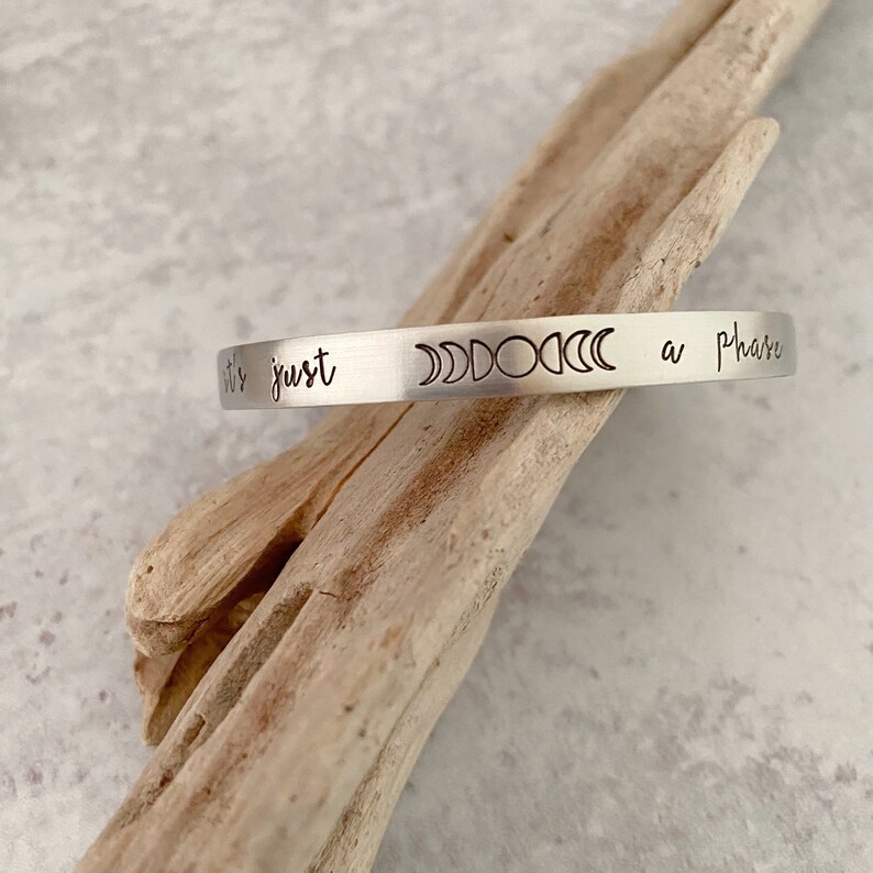 It's Just a Phase - Moon Phase Bracelet - Hand Stamped Aluminum ...