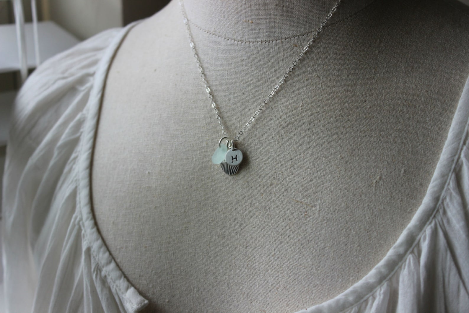 Sea Shell Charm Necklace Sterling Silver With Genuine Sea - Etsy