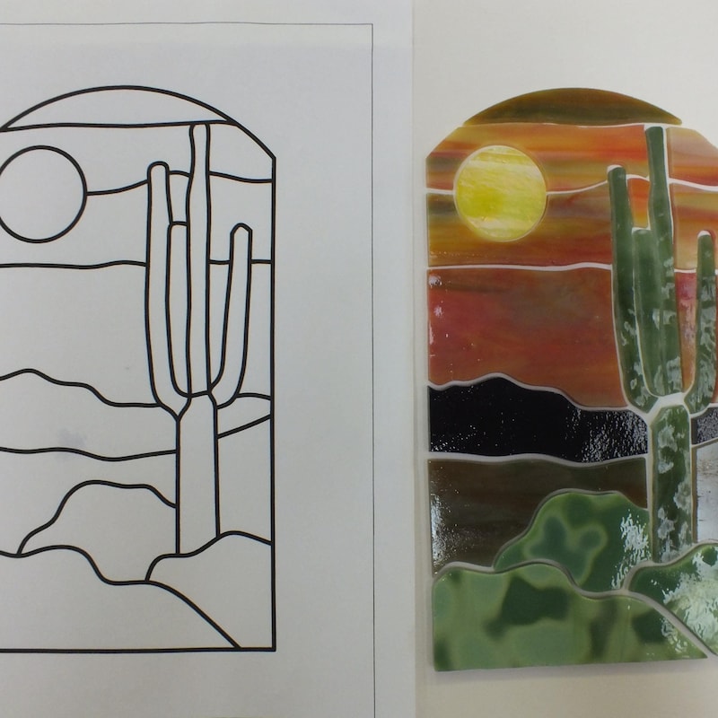 Stained Glass Cactus - Etsy