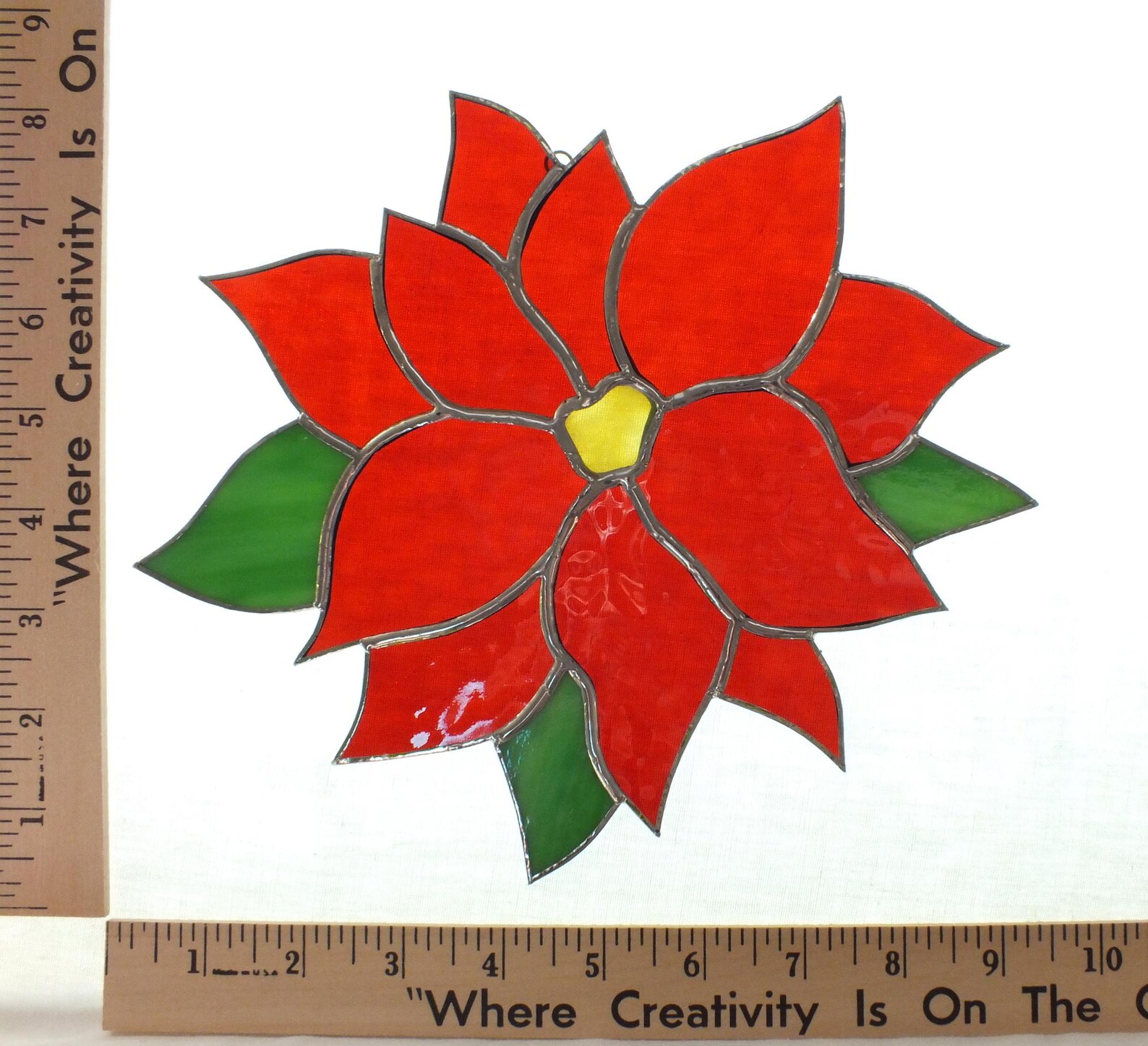 Pre-cut Stained Glass Red Poinsettia Kit - Etsy