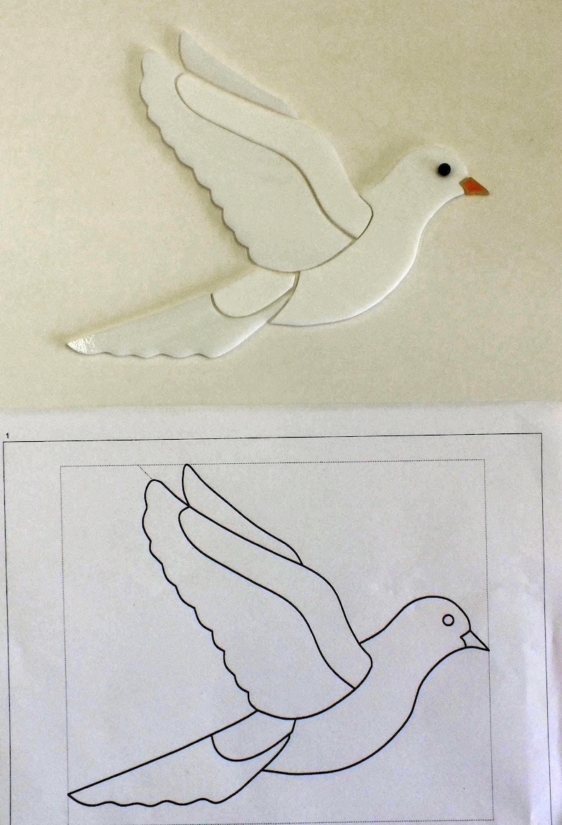 Pre-cut Stained Glass Dove Kit - Etsy