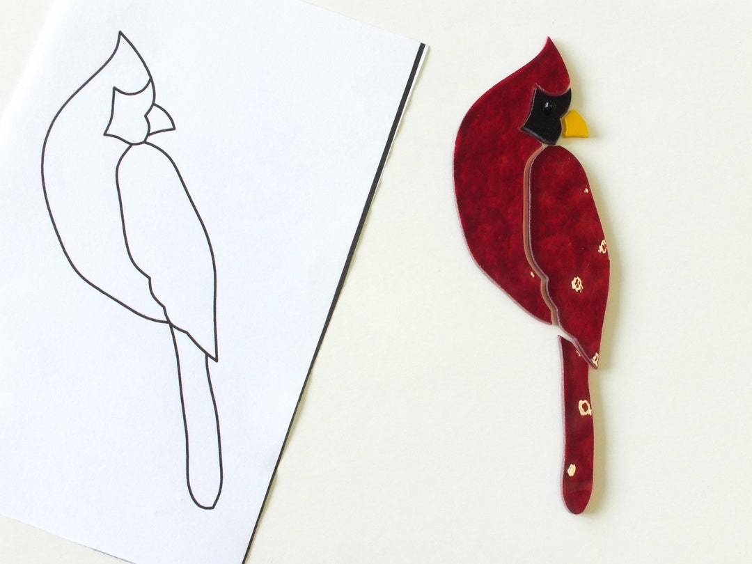Pre-cut Stained Glass Small Cardinal Kit - Etsy