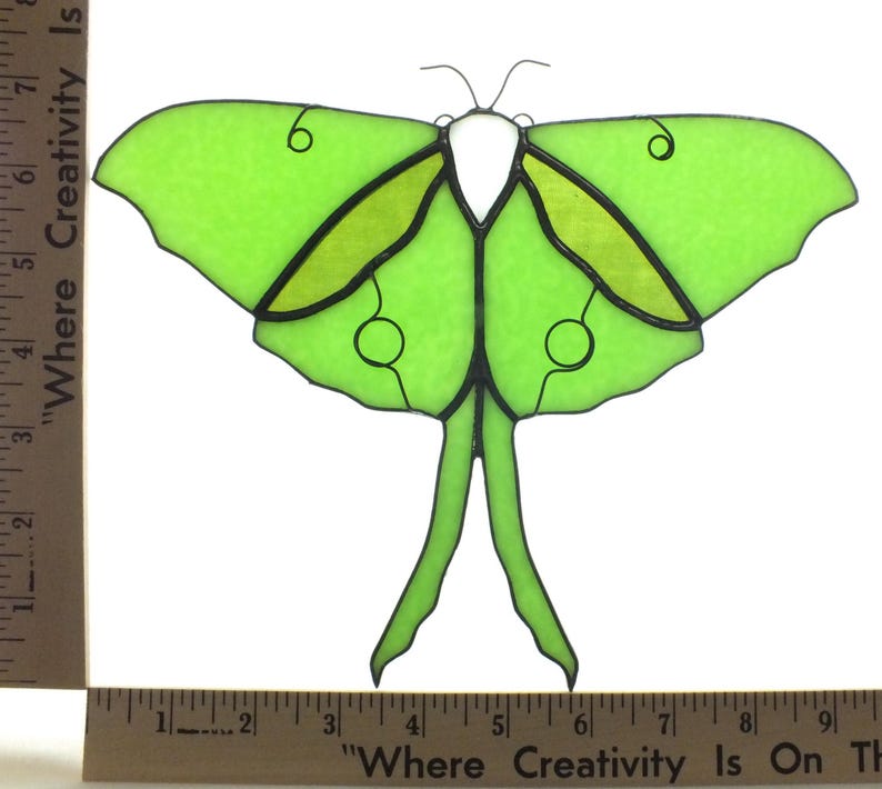 Pre-cut Stained Glass Luna Moth Kit - Etsy