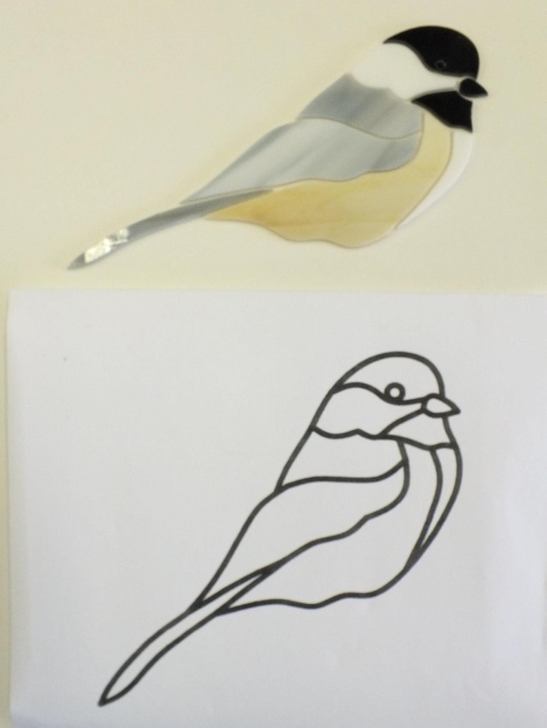 Pre-cut Stained Glass Chickadee Kit - Etsy