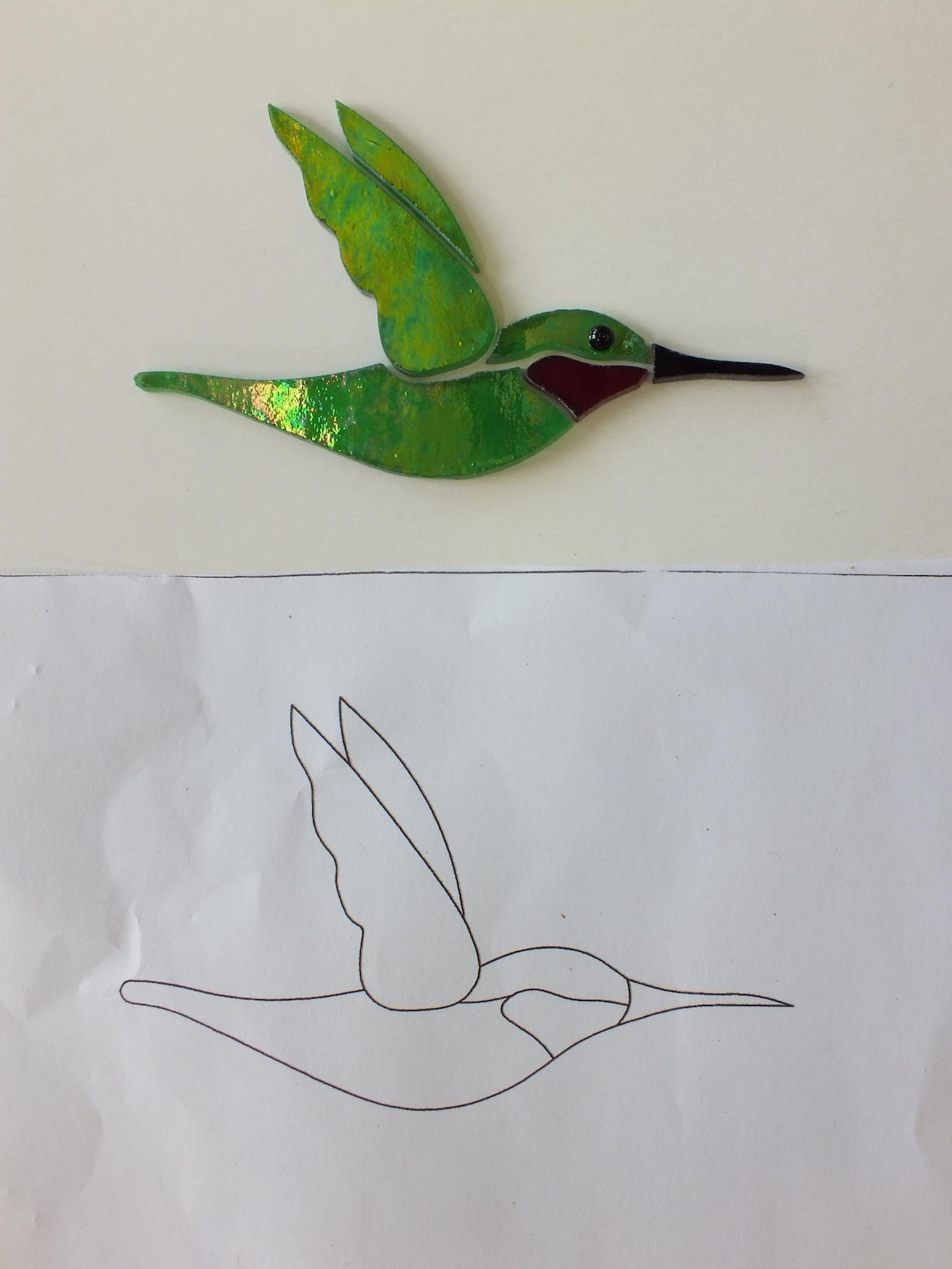 Pre-cut Stained Glass Small Hummingbird Kit - Etsy