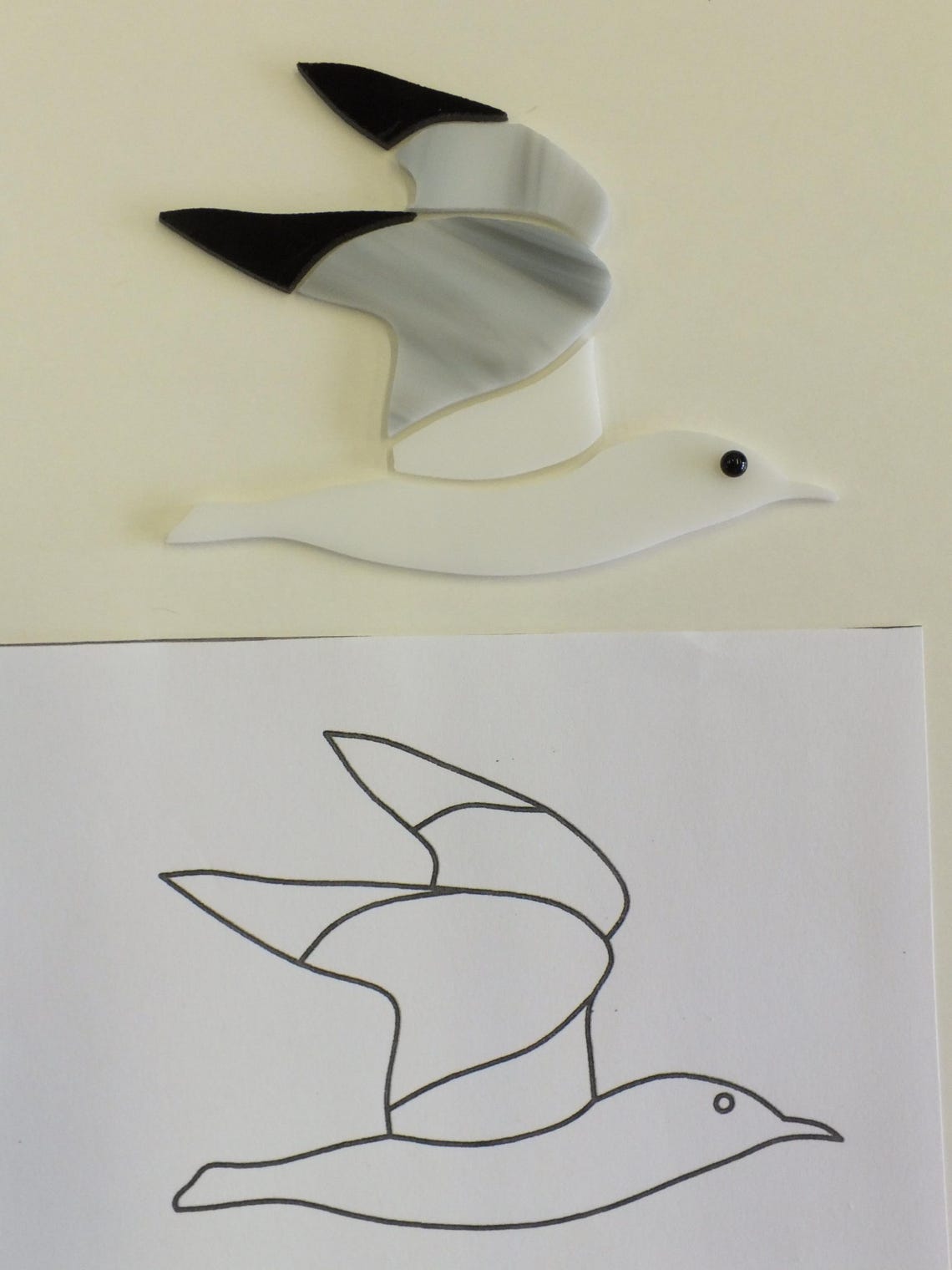 Pre-cut Stained Glass Seagull Kit - Etsy