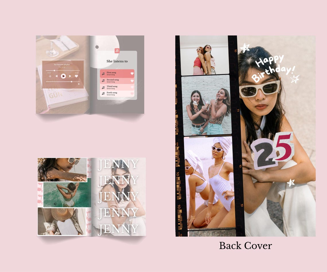 Soft Feminine Vogue Magazine Template Editable Canva Birthday Gift for ...