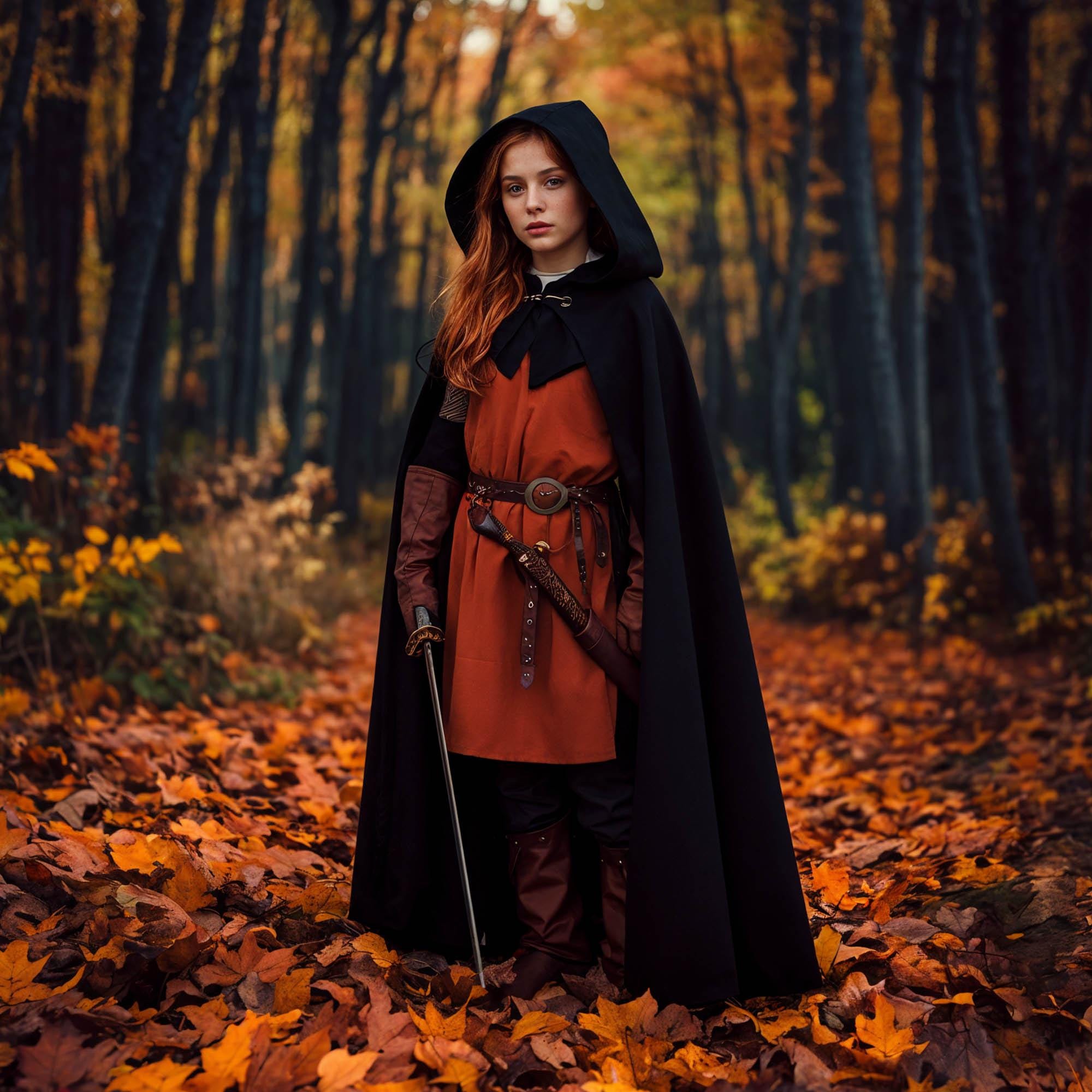 Medieval Wizard Wool Hooded Cloak for Kids, Renaissance Hobbit Cloak ...