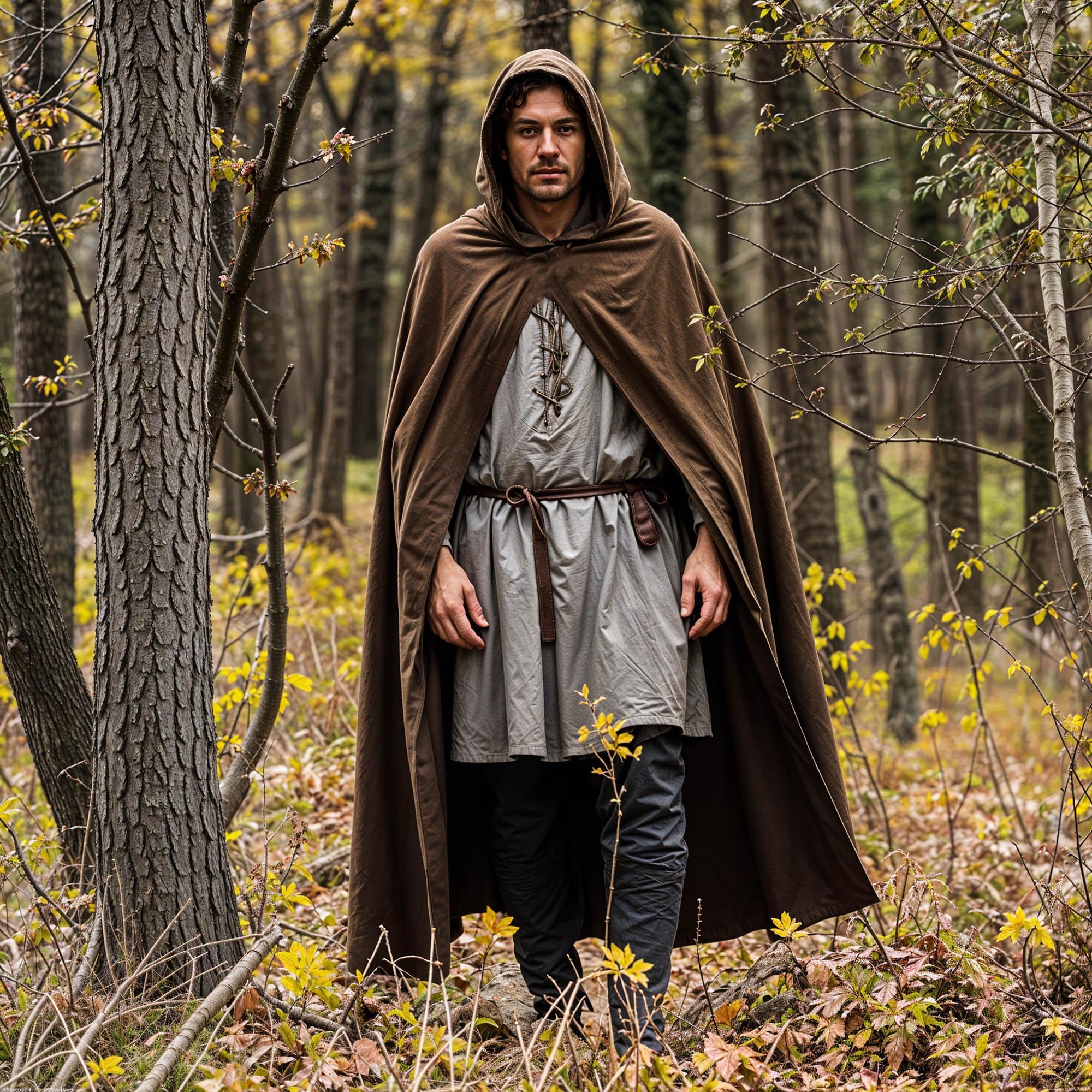 Classic Medieval Hooded Cloak for Men, Women, Renaissance Cape With ...