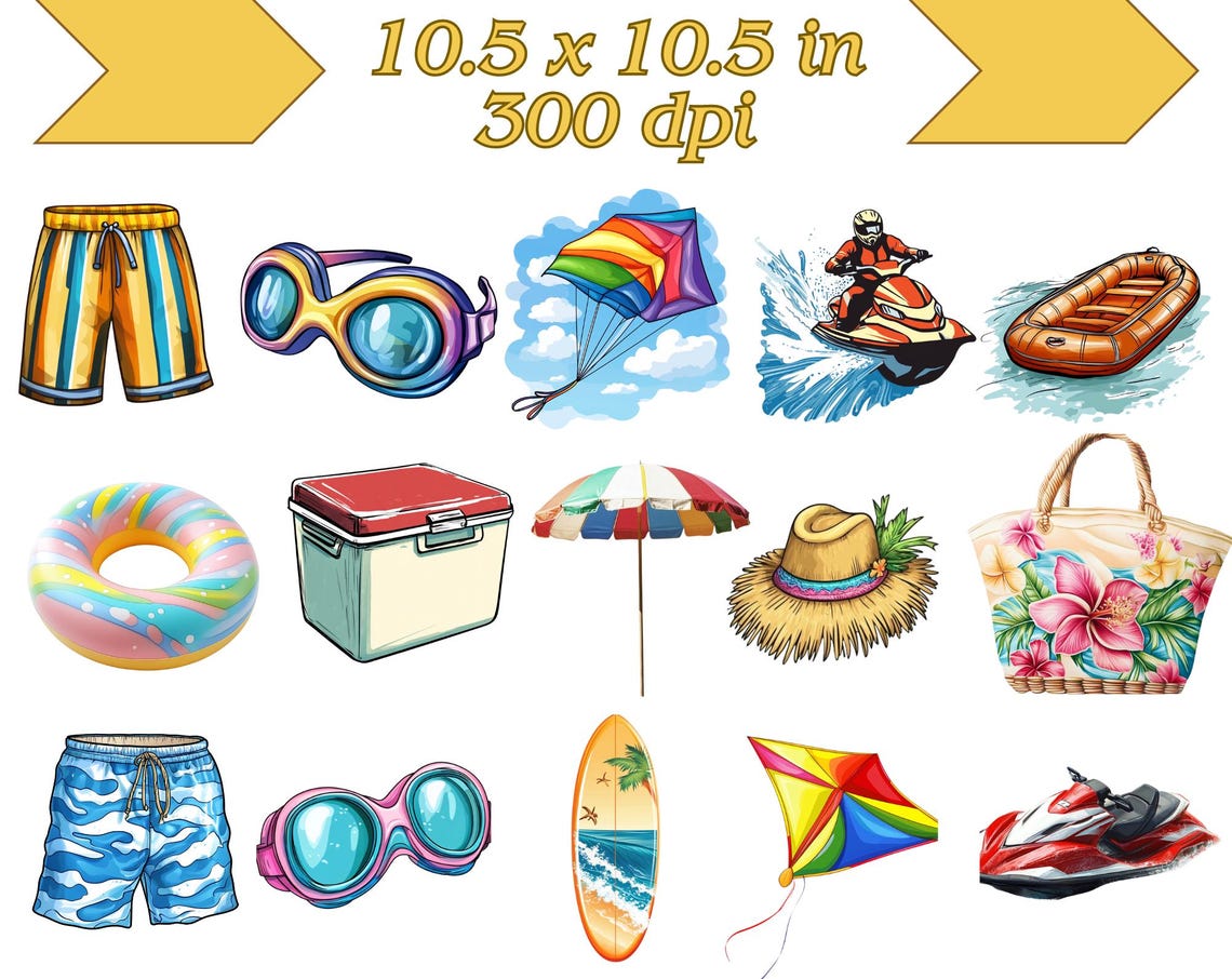 Beach Clipart, Vacation Clipart PNG, Travel Clipart, Summer Clipart ...