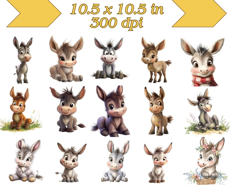 52+ Donkeys Clipart PNG Adorable Donkey Graphics, Cute Printable, Cute ...