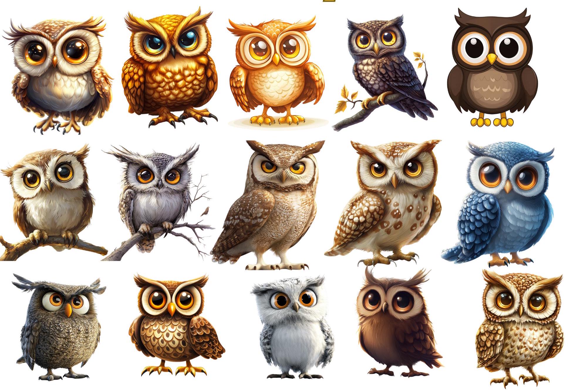 42 PNG Owls Clipart, Adorable Owl Graphics, Woodland Pintable's, Baby ...