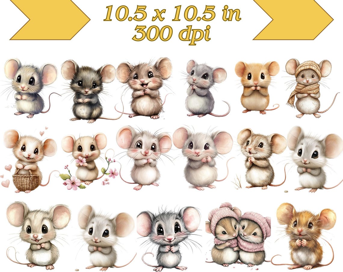 52 Funny Mouse Clipart Cute Caricature Mice, Cute Mouse, Rodent Animal ...