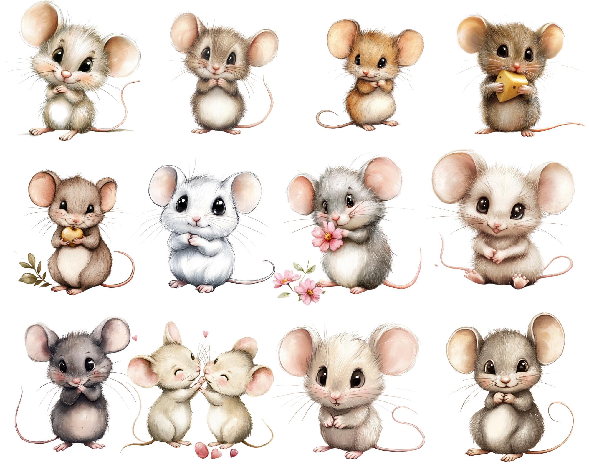 52 Funny Mouse Clipart Cute Caricature Mice, Cute Mouse, Rodent Animal ...