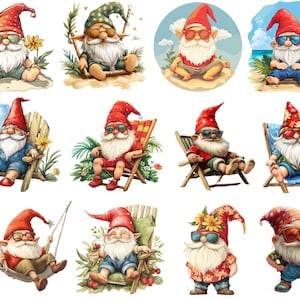 Gnomes Clipart Big Bundle, Summer Gnome Nursery Art, Digital Download ...