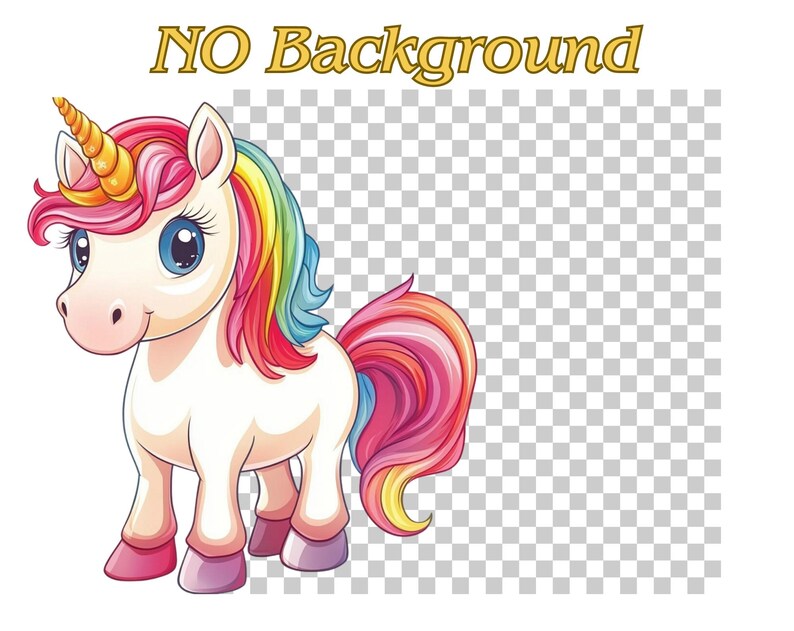 Baby Unicorn Collection Clipart, 52 PNG Cute Unicorn Clipart, Rainbow ...