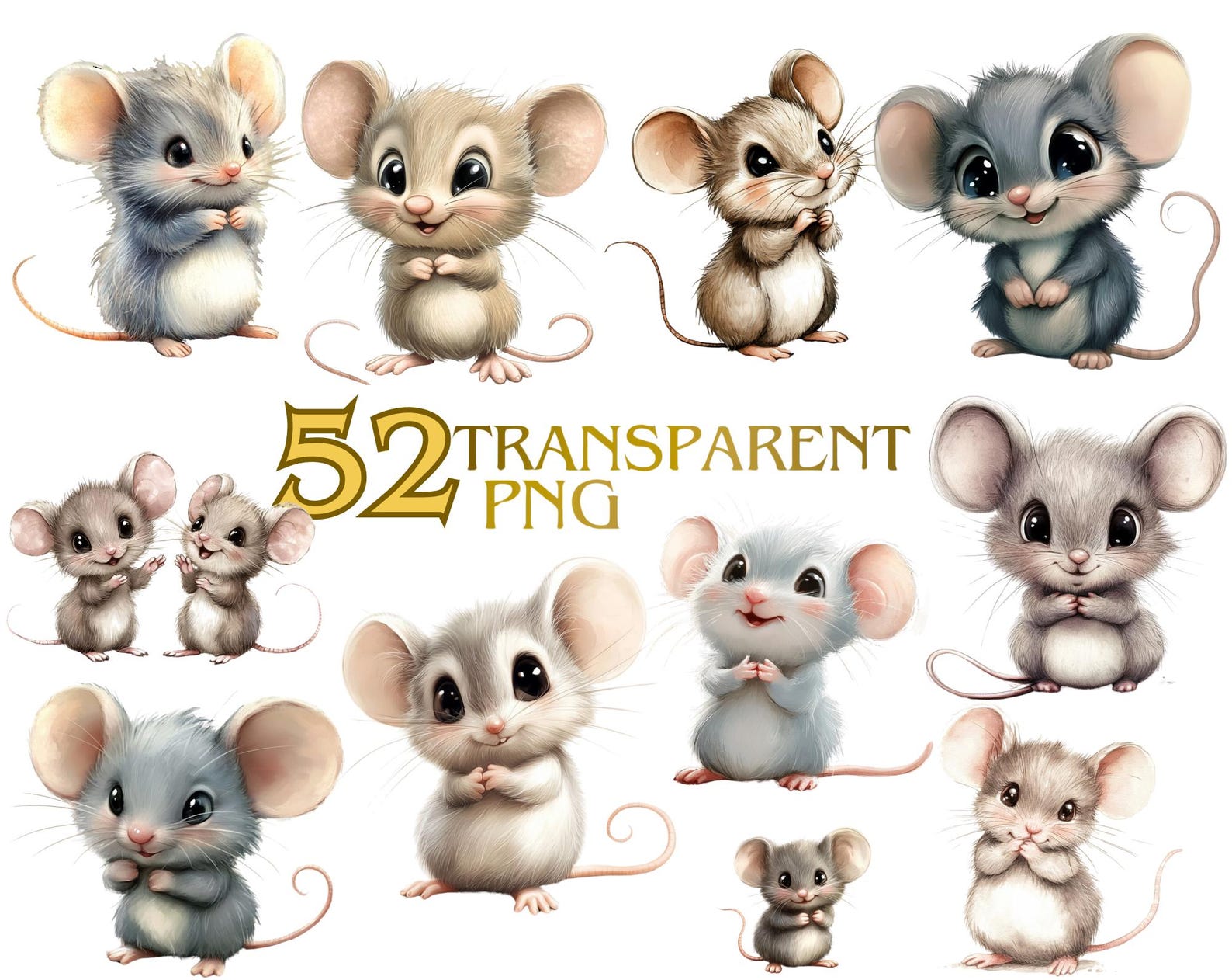 52 Funny Mouse Clipart Cute Caricature Mice, Cute Mouse, Rodent Animal ...