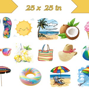 Summer Clipart PNG Cute Pool Party Clipart Watercolor Beach Clipart ...