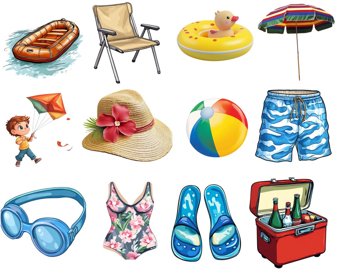 Beach Clipart, Vacation Clipart PNG, Travel Clipart, Summer Clipart ...