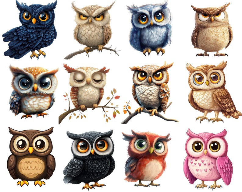 42 PNG Owls Clipart, Adorable Owl Graphics, Woodland Pintable's, Baby ...