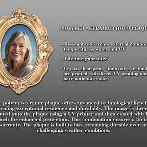 Memorial Photo Plaque/headstone Picture/oval Polymer-ceramic Photo Tile ...