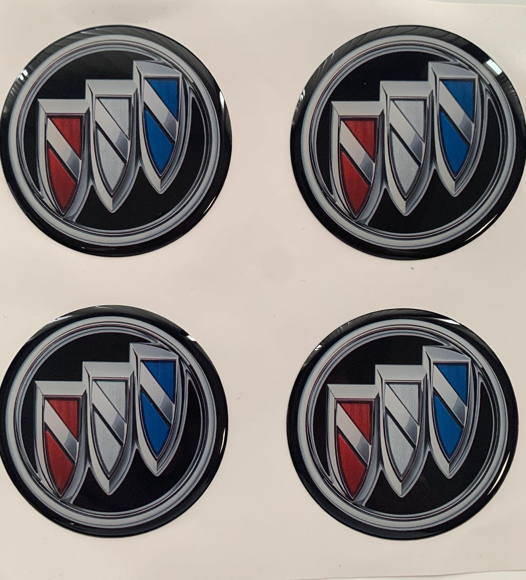Excellent Quality/ Set X 4 Self Adhesive Silicone Stickers Logo Buick ...