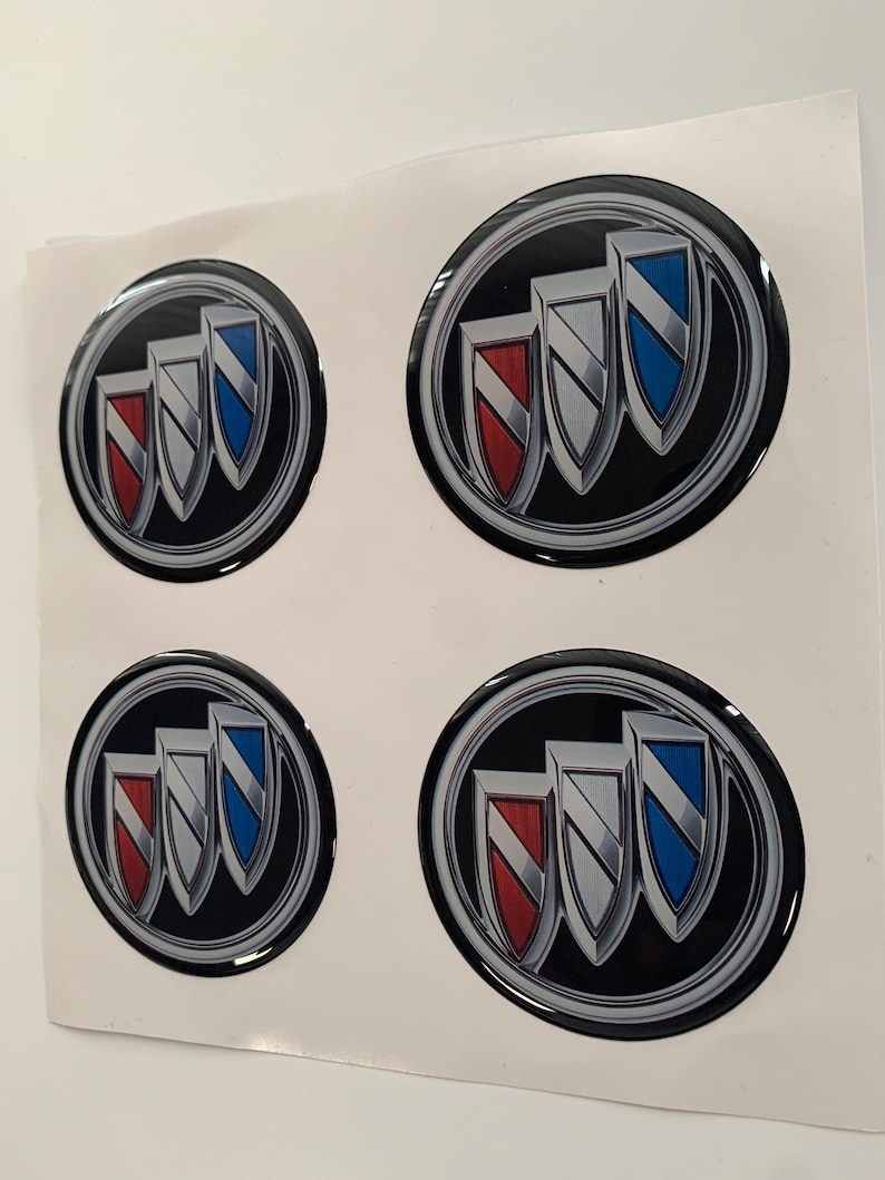 Excellent Quality/ Set X 4 Self Adhesive Silicone Stickers Logo Buick ...