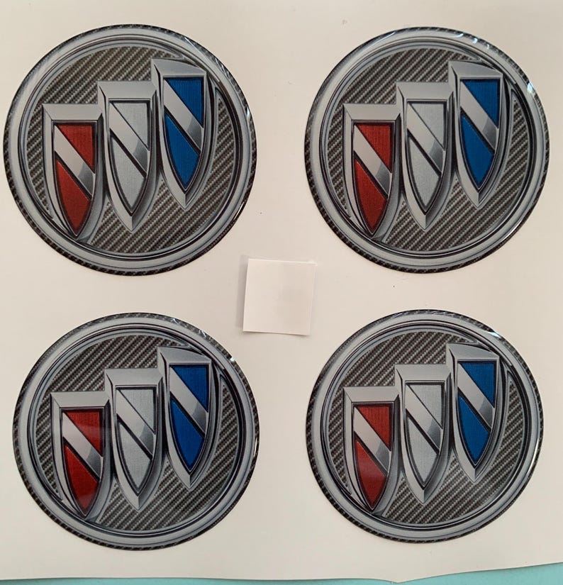 Excellent Quality/ Set X 4 Self Adhesive Silicone Stickers Logo Buick ...