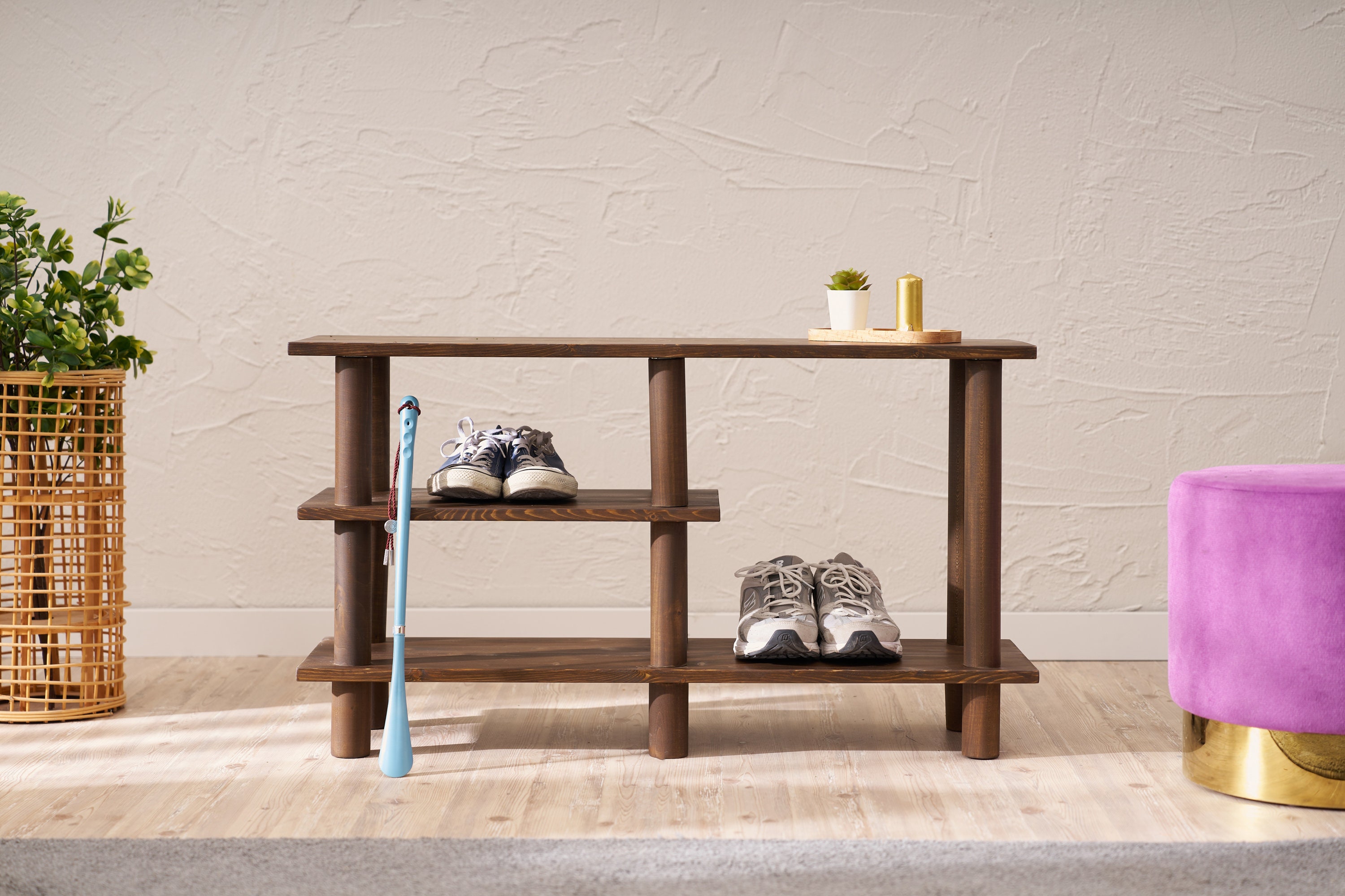 Solid Wood Shoe Rack, Handmade Bench, Entryway Shoe Organizer, Stand ...