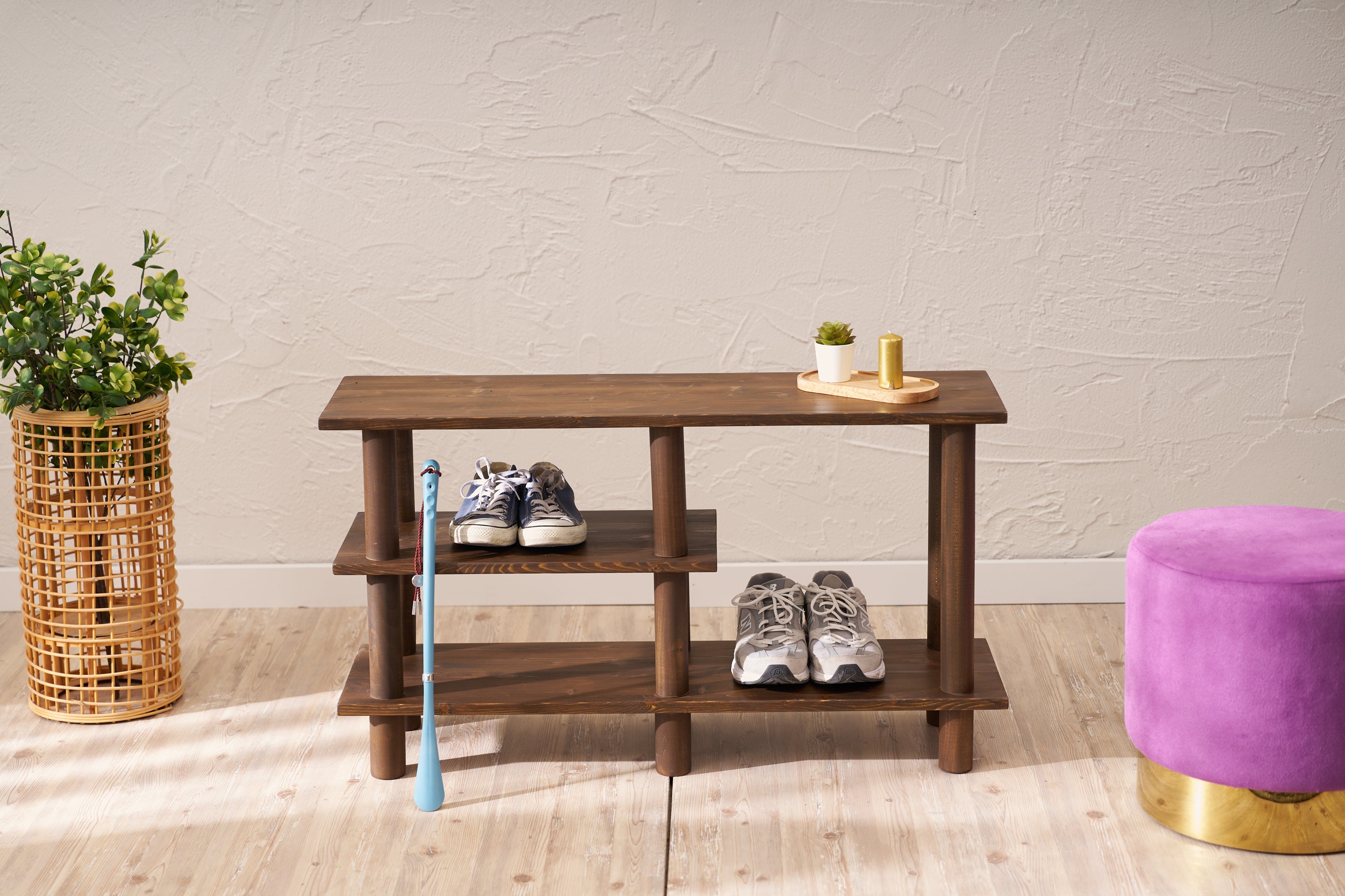 Solid Wood Shoe Rack, Handmade Bench, Entryway Shoe Organizer, Stand ...
