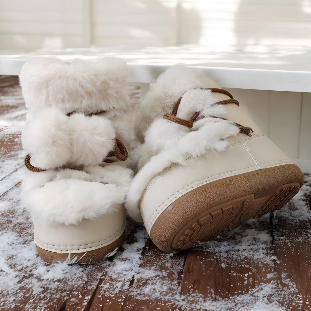 Fluffy Winter Boots | Warm Snow Ankle Boots | Flat Platform Fur Boots ...
