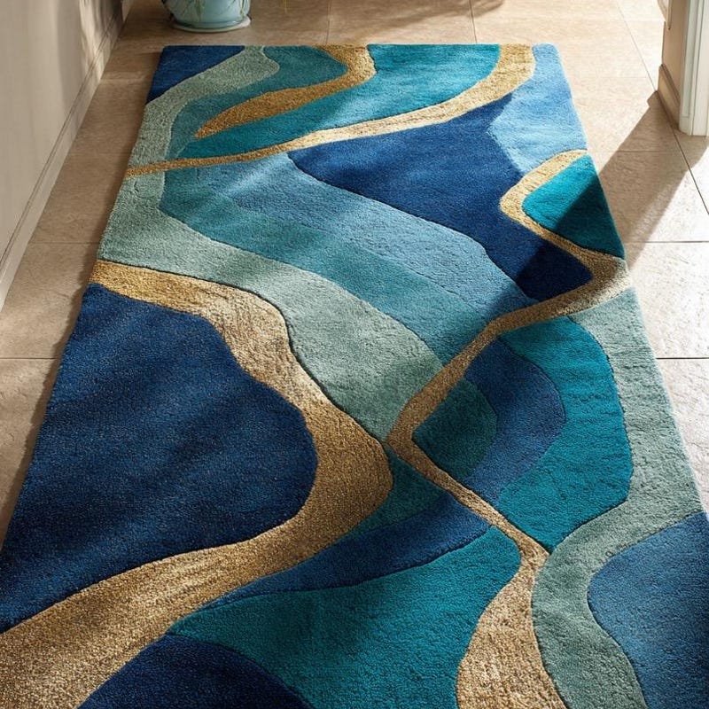 Abstract Wave Runner Rug - Etsy