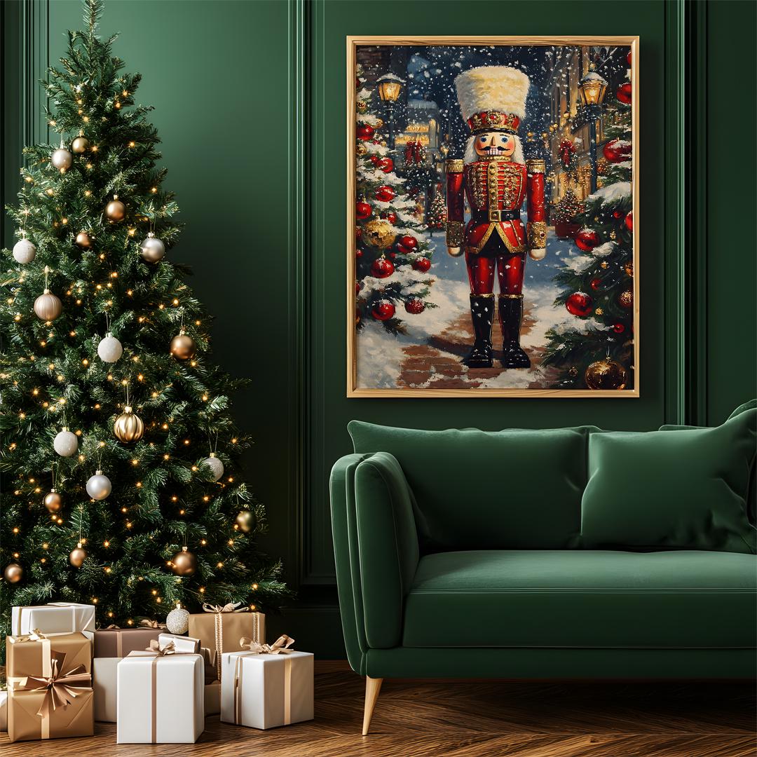 Classic Nutcracker Christmas Art Print, Festive Holiday Decor ...