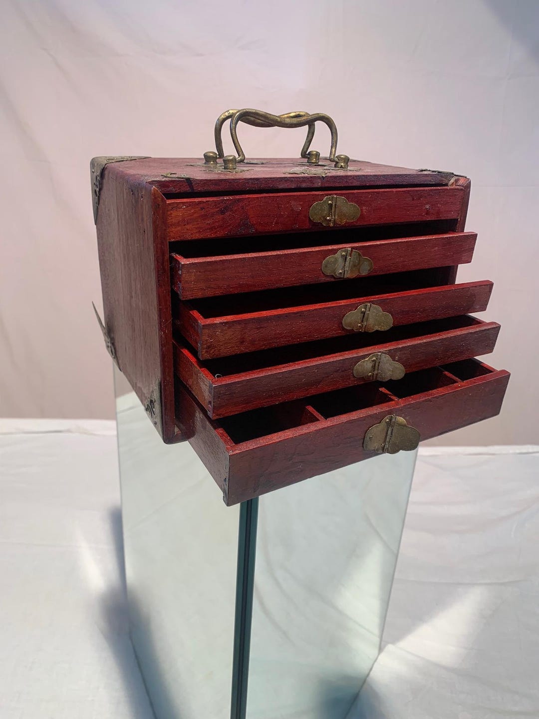 Red Lacquered Mah Jong Case - Etsy