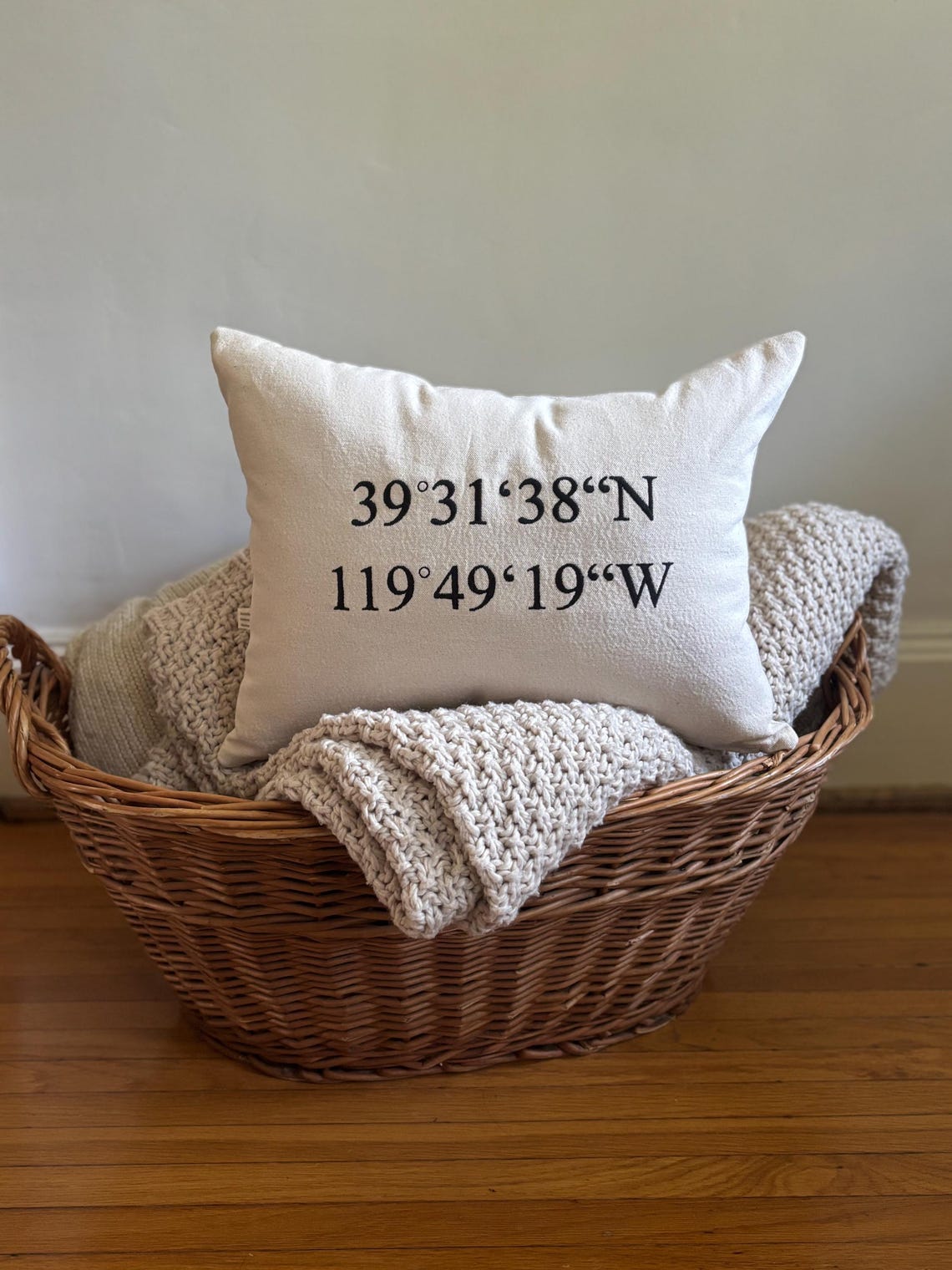 Personalized Coordinates Pillow - You Choose the Location! - Etsy