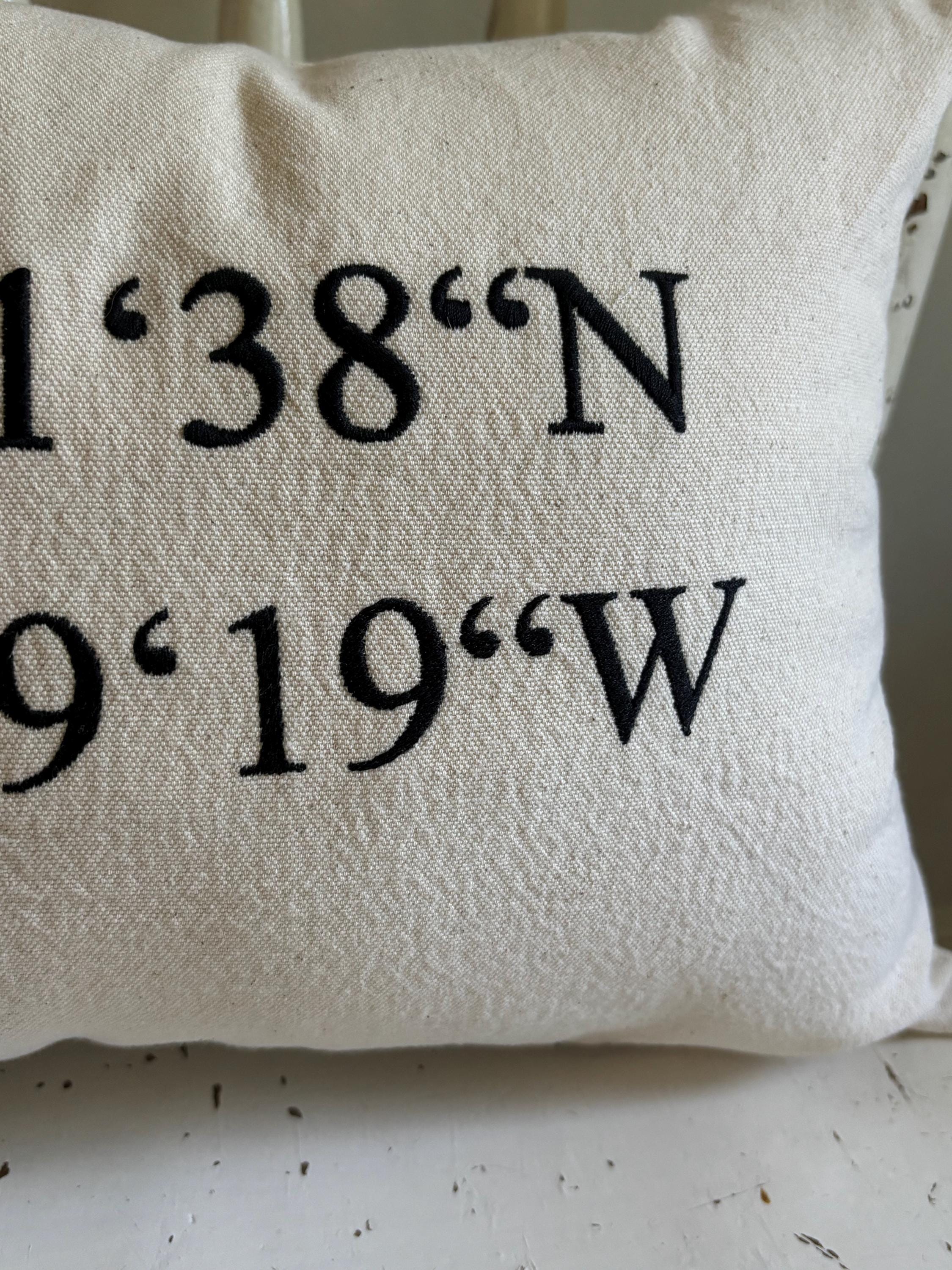 Personalized Coordinates Pillow - You Choose the Location! - Etsy