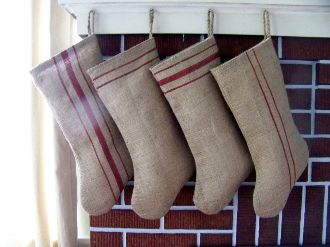 Set of 4 Grainsack Stockings - Etsy