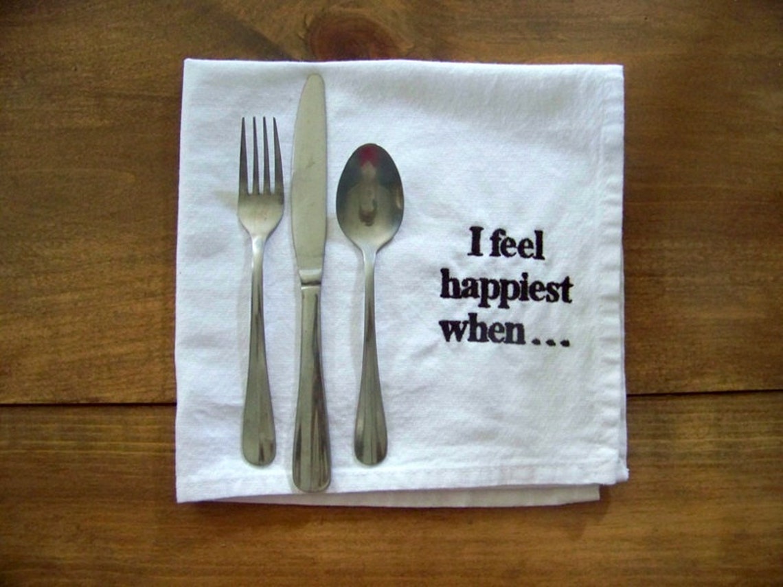 Set of 4 Conversation Napkins - You Choose the Prompts! - Etsy