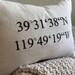 Personalized Coordinates Pillow - You Choose the Location! - Etsy