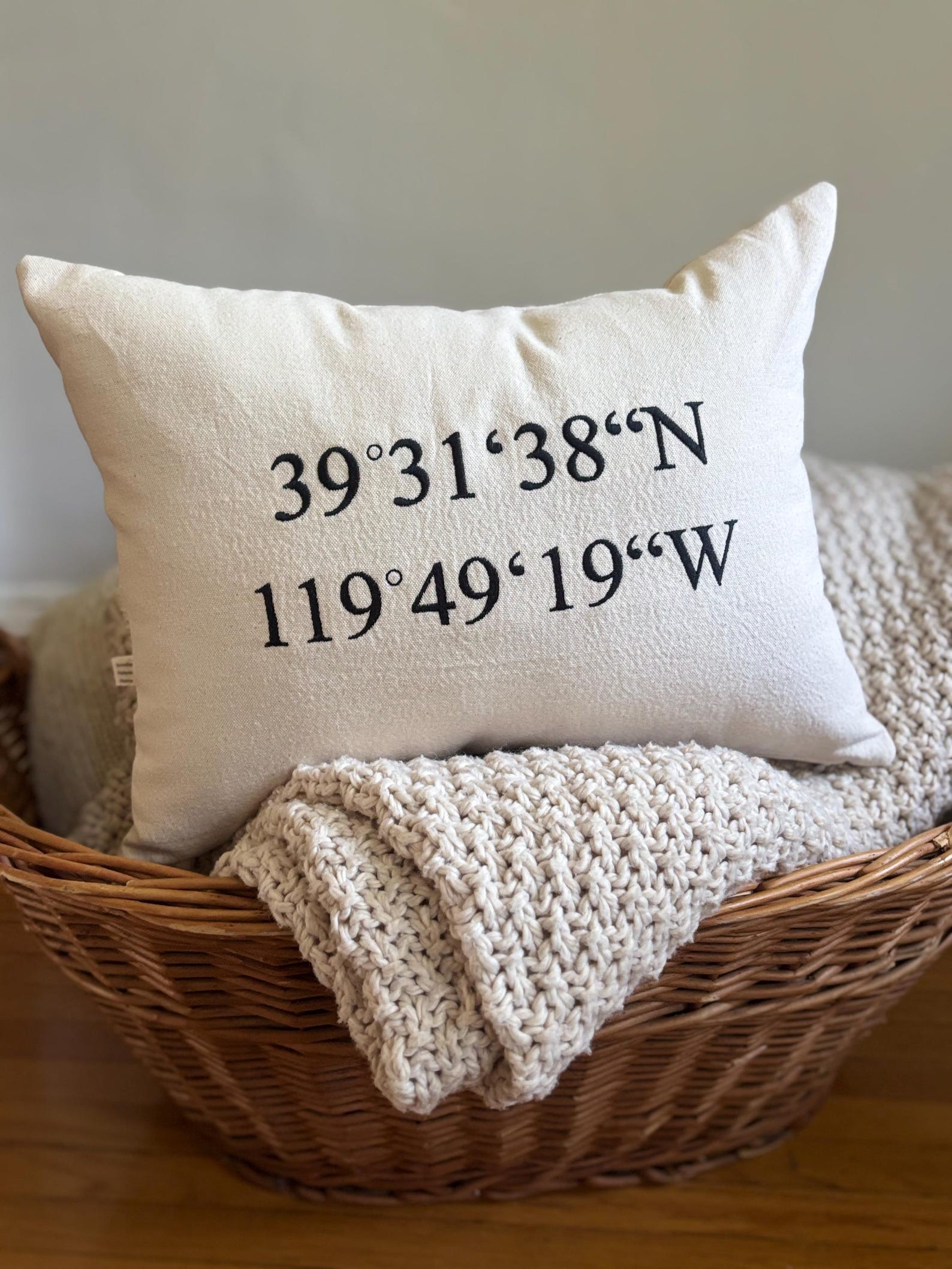 Personalized Coordinates Pillow - You Choose the Location! - Etsy