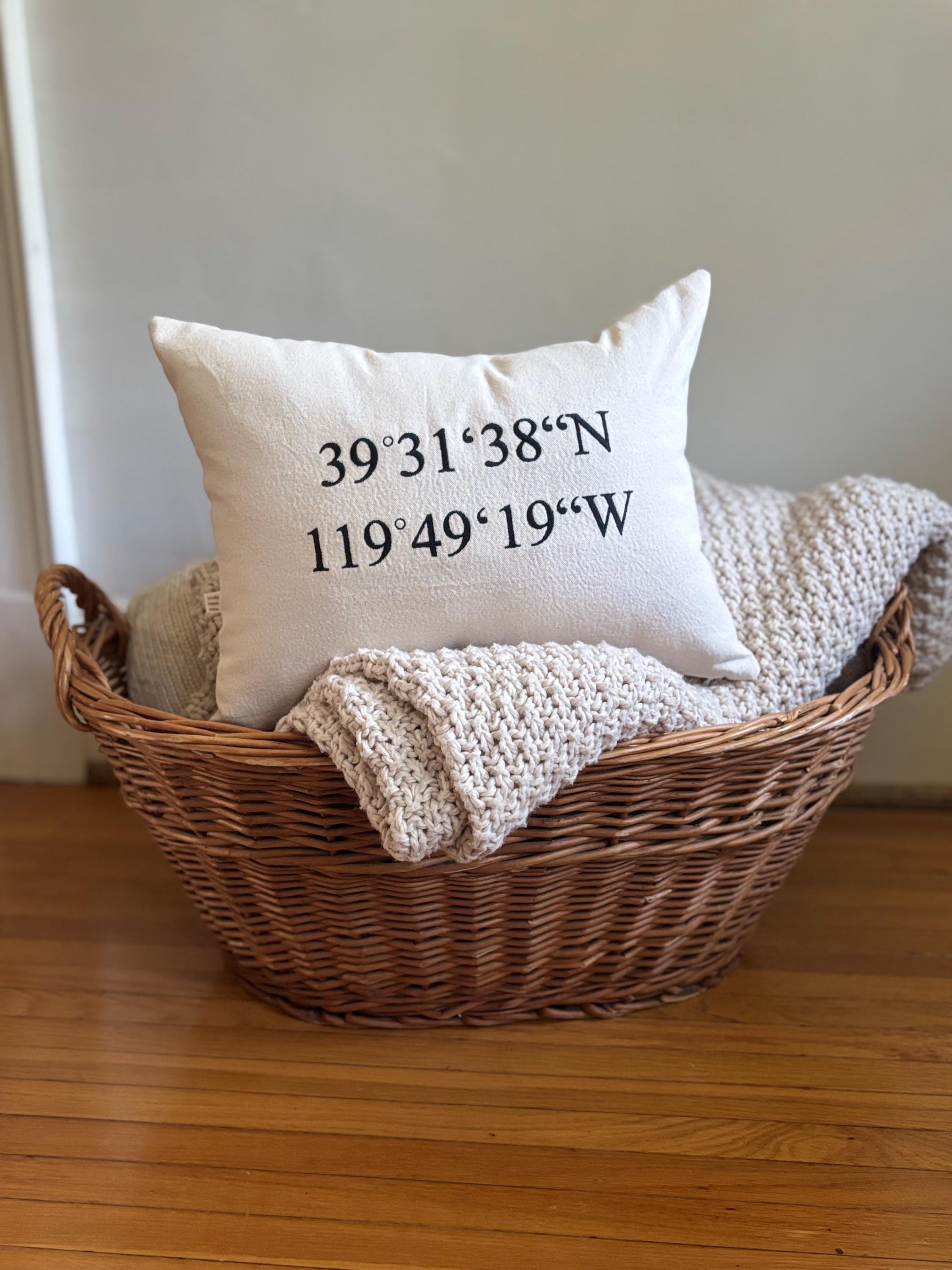 Personalized Coordinates Pillow - You Choose the Location! - Etsy