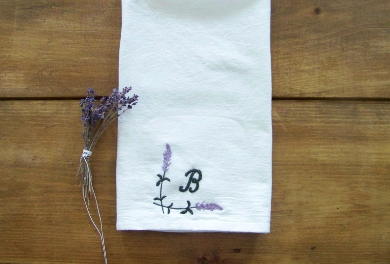 Lavender Monogram Tea Towel / Monogrammed / Spring / Spring | Etsy