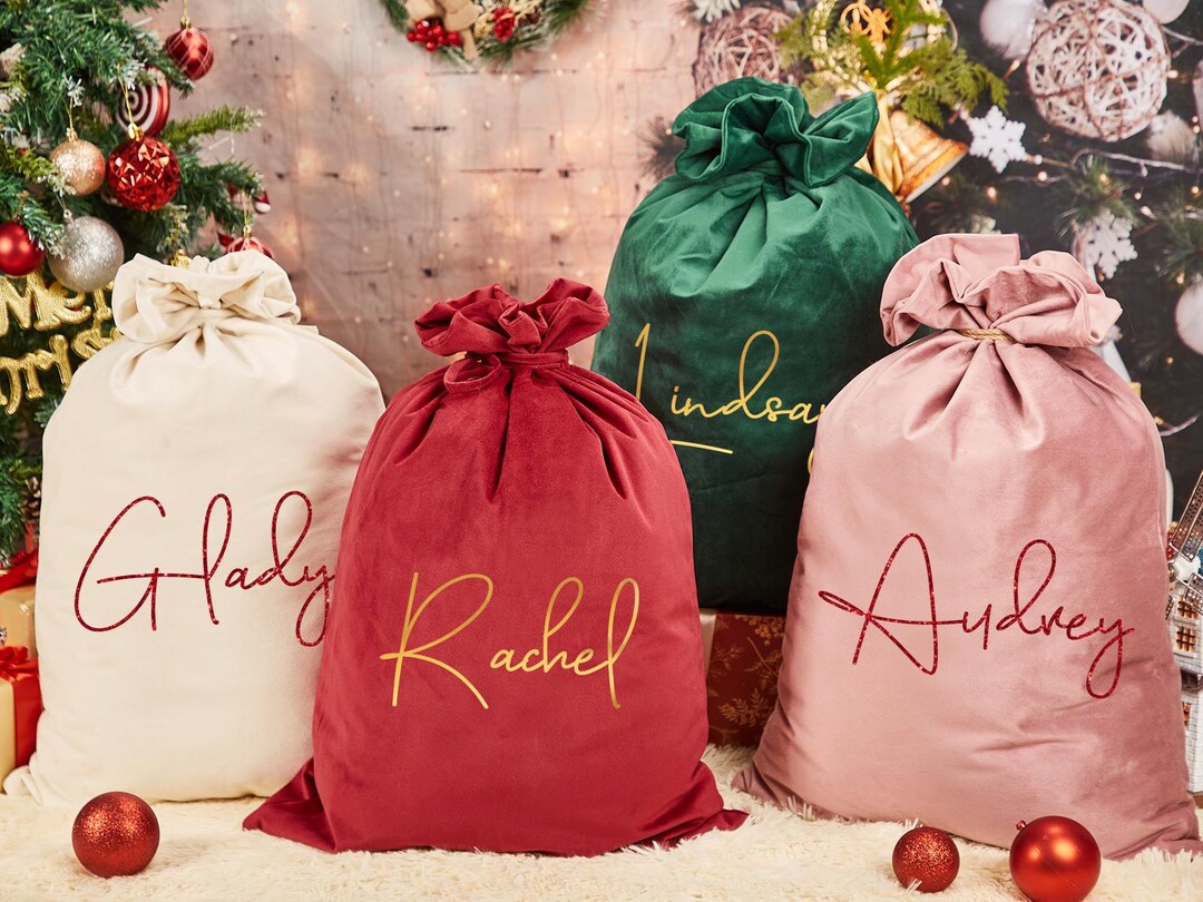 Custom Velvet Christmas Santa Sack,personalized Santa Bag,christmas ...