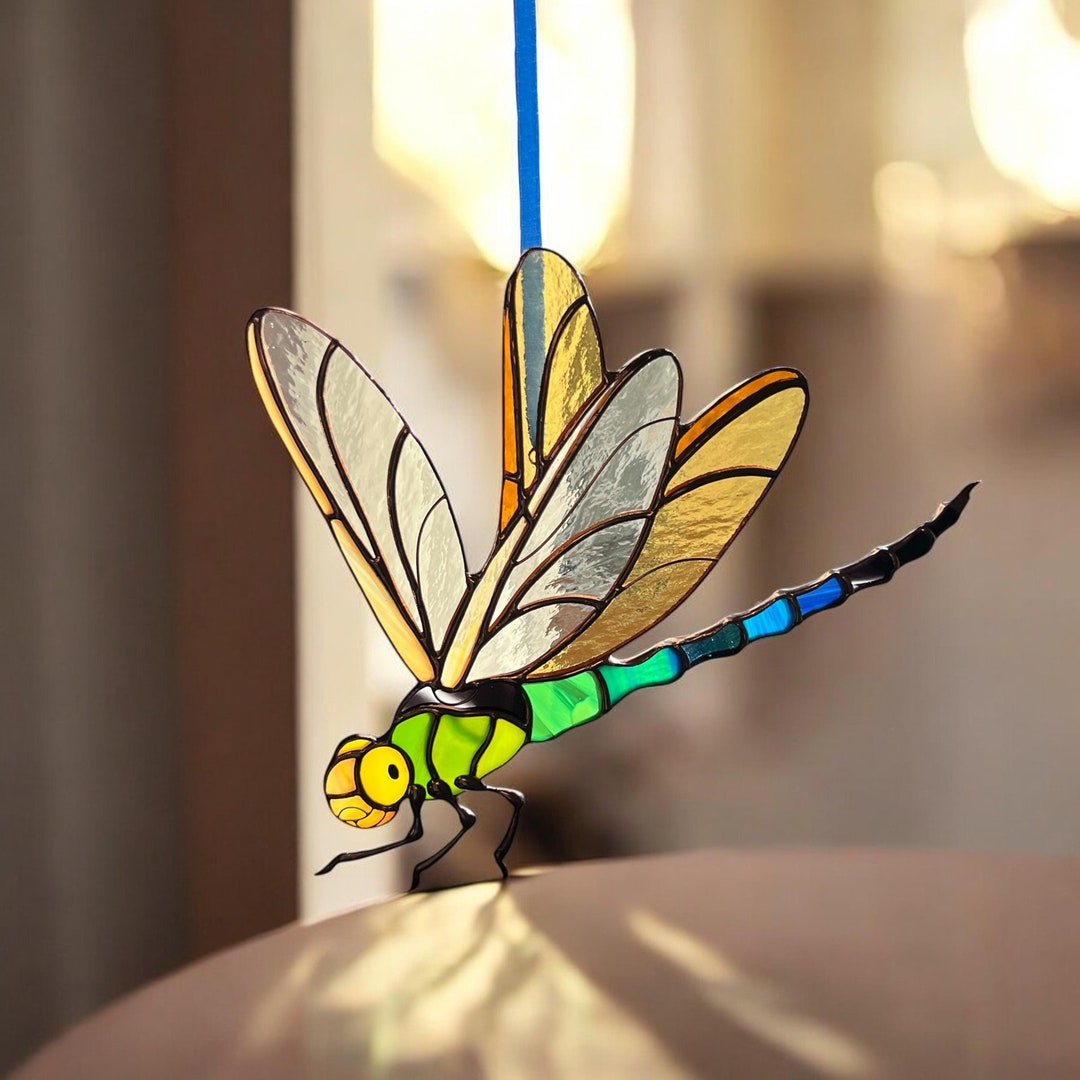 Dragonfly Stained Glass Window Hangings / Insect Custom Stained Glass ...