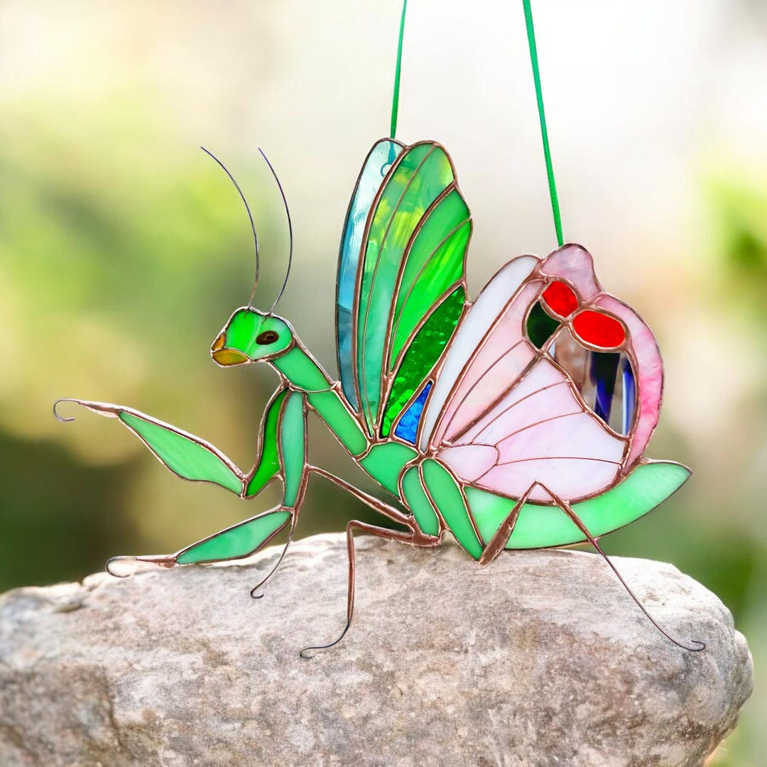 Stained Glass Mantis Sun Catcher for House Warming Gift or Home ...