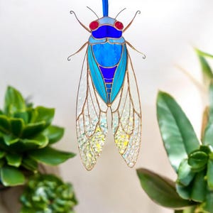 Cicada Stained Glass Window Hangings / Insect Custom Stained Glass ...