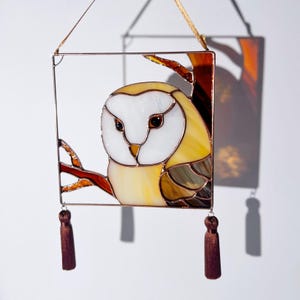 Barn Owl Stained Glass Window Hangings / Barn Owl Barn Owl Wall Art ...